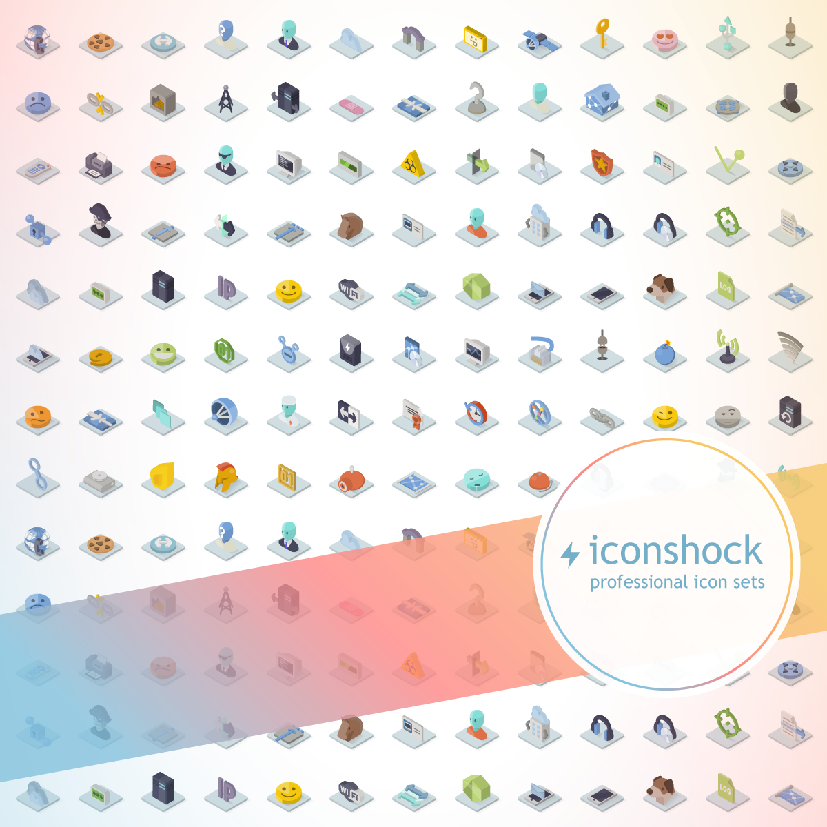 Isometric - Networking Icons - Iconshock