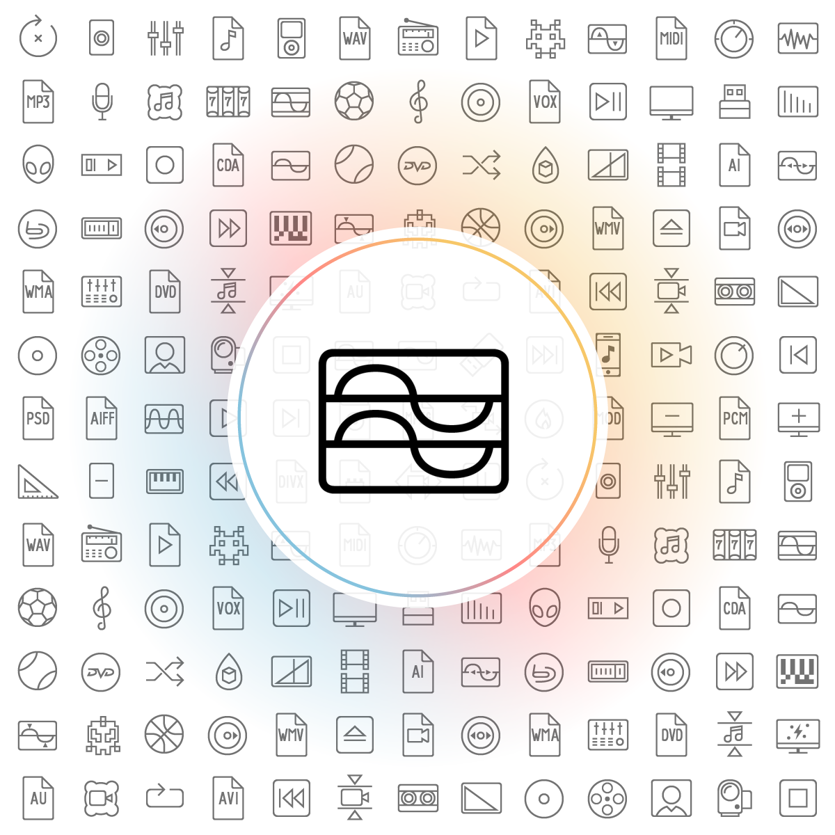 Wave stereo Icons - Iconshock