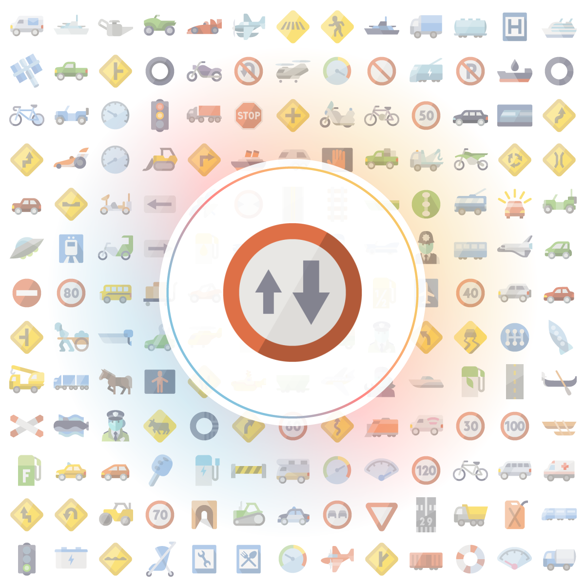 Sign incomming vehicles Icons - Iconshock