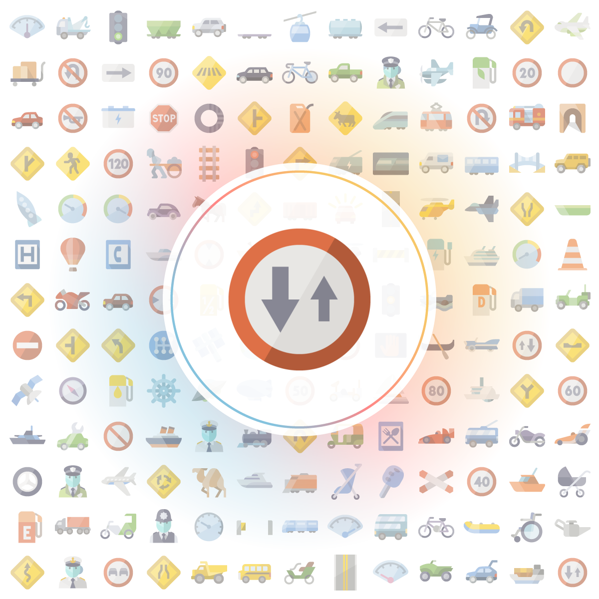 Sign incomming vehicles2 Icons - Iconshock