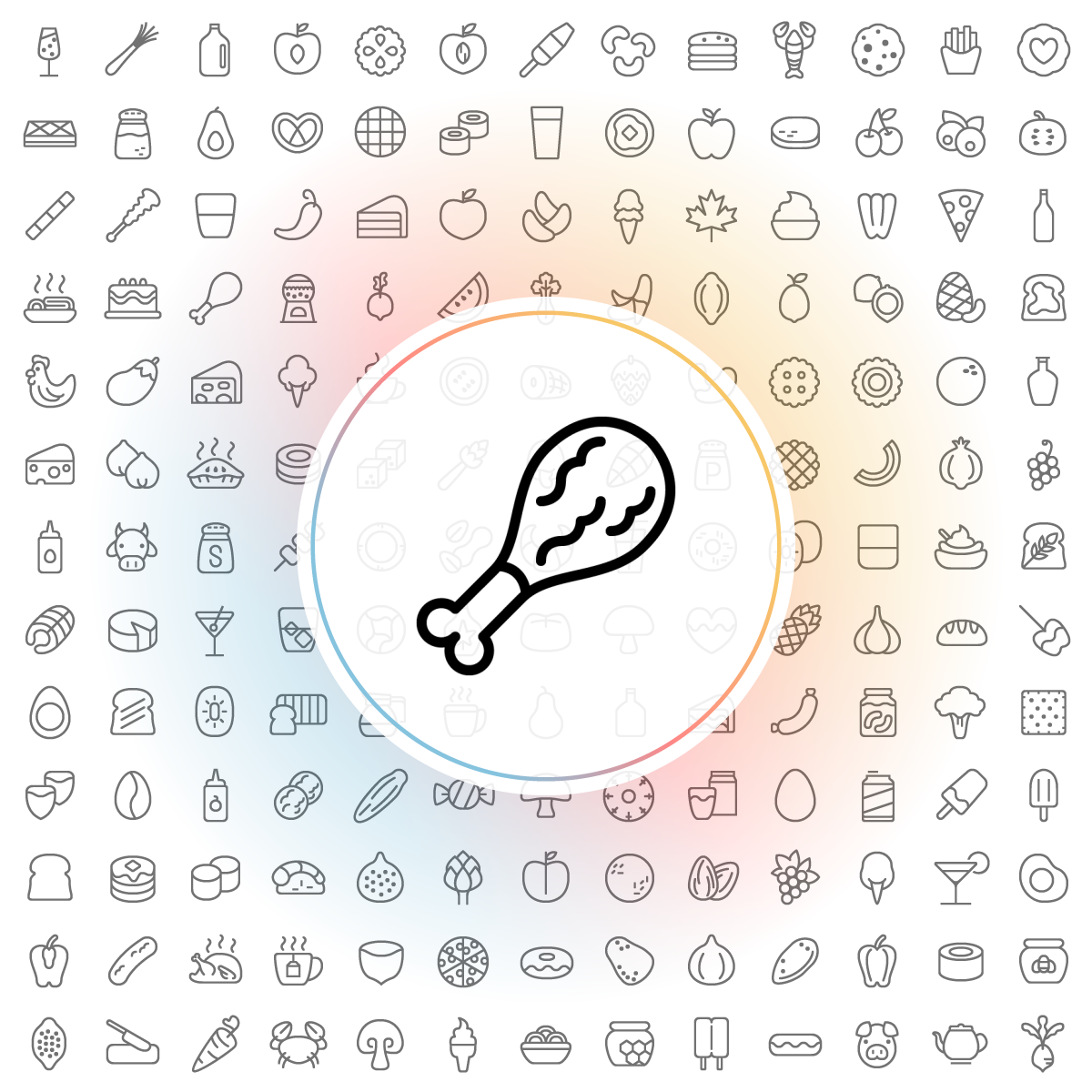 Chicken leg fried Icons - Iconshock