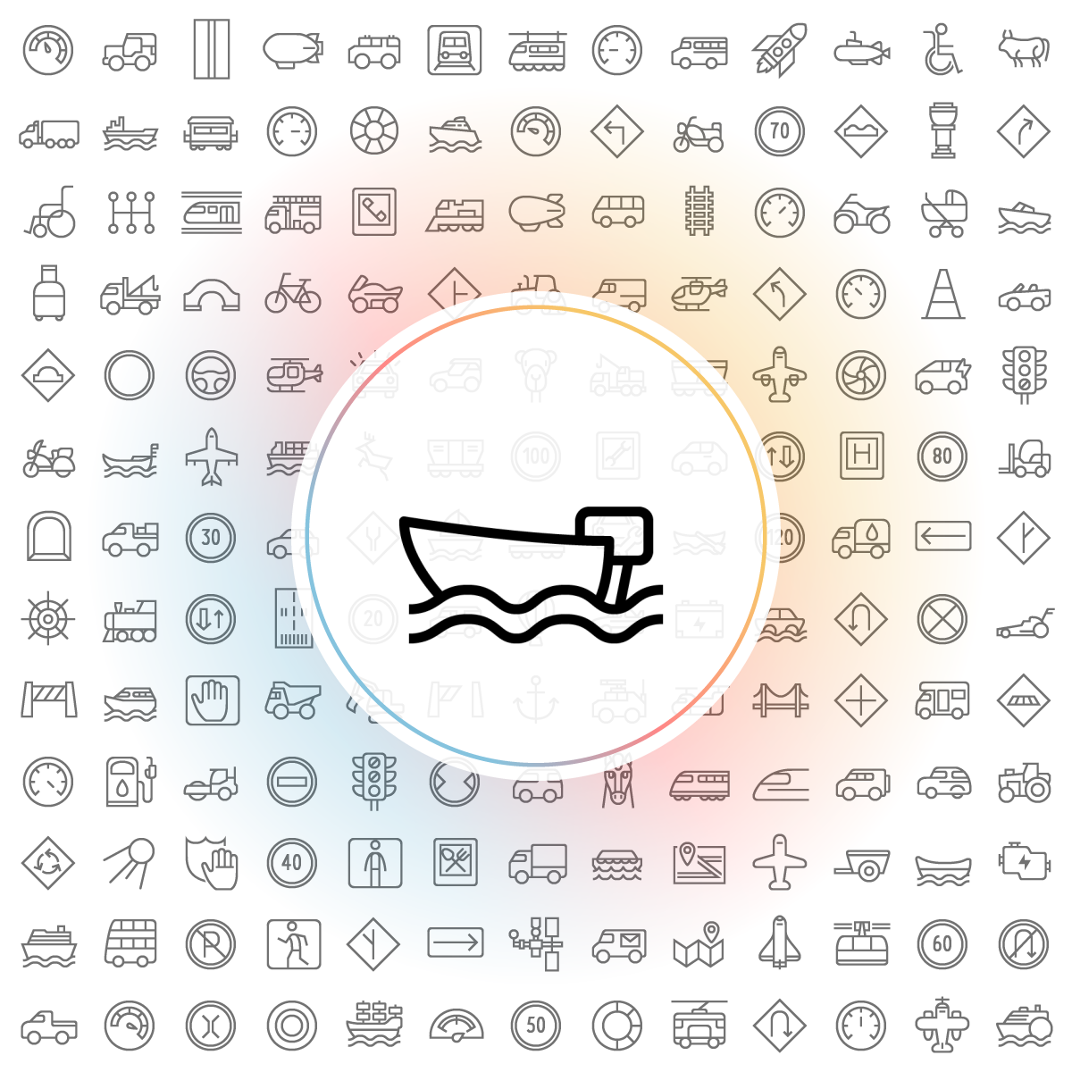 Overboard_motor_boat Icons - Iconshock