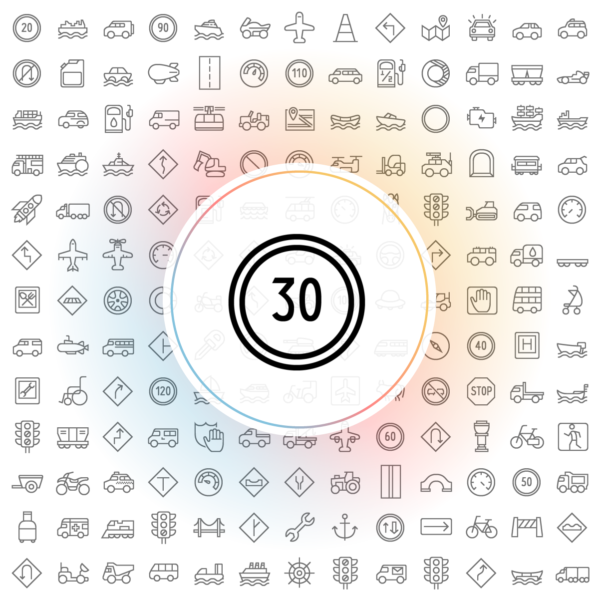 Sign max speed 30 Icons - Iconshock