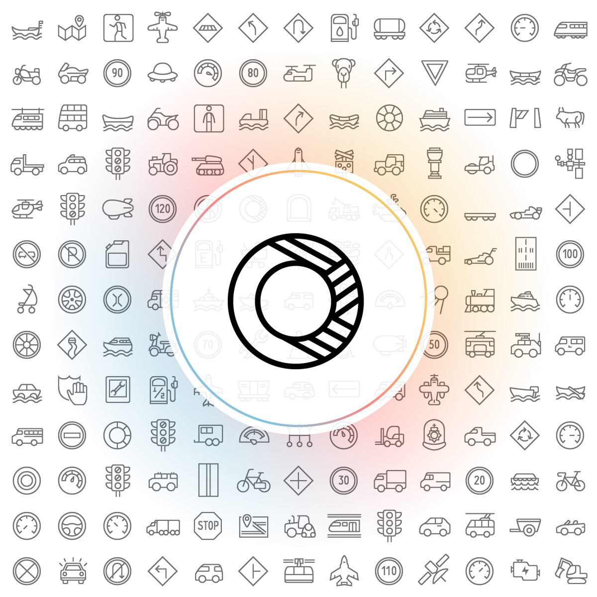 Tire cross ply Icons - Iconshock