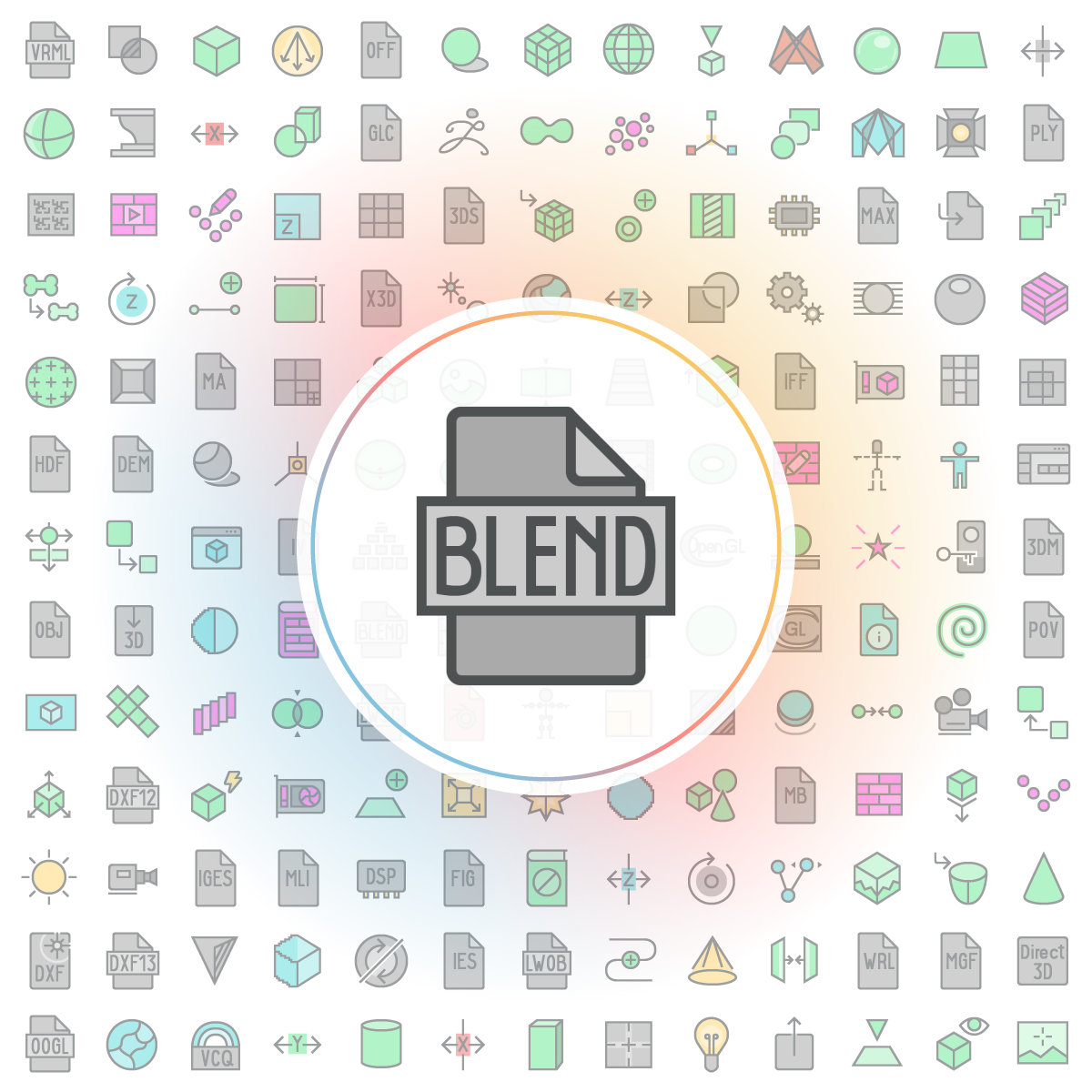 File format blend Icon - Iconshock